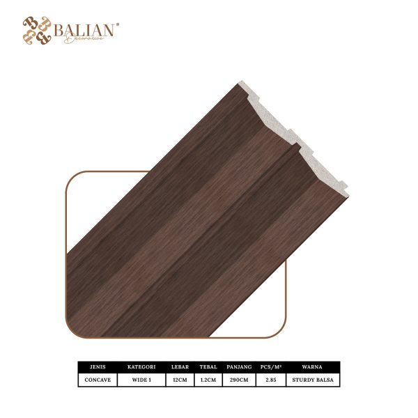 Balian Wall Panel Concave Wide 1 | Sturdy Balsa - Balian Decorative